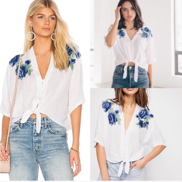 Rails | Tops | Rails Thea Top Blue Rose Embroidery S | Poshmark